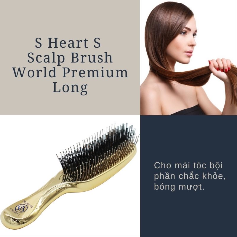 Lược dài S Heart S Scalp Brush World Premium Long (Gift Box)